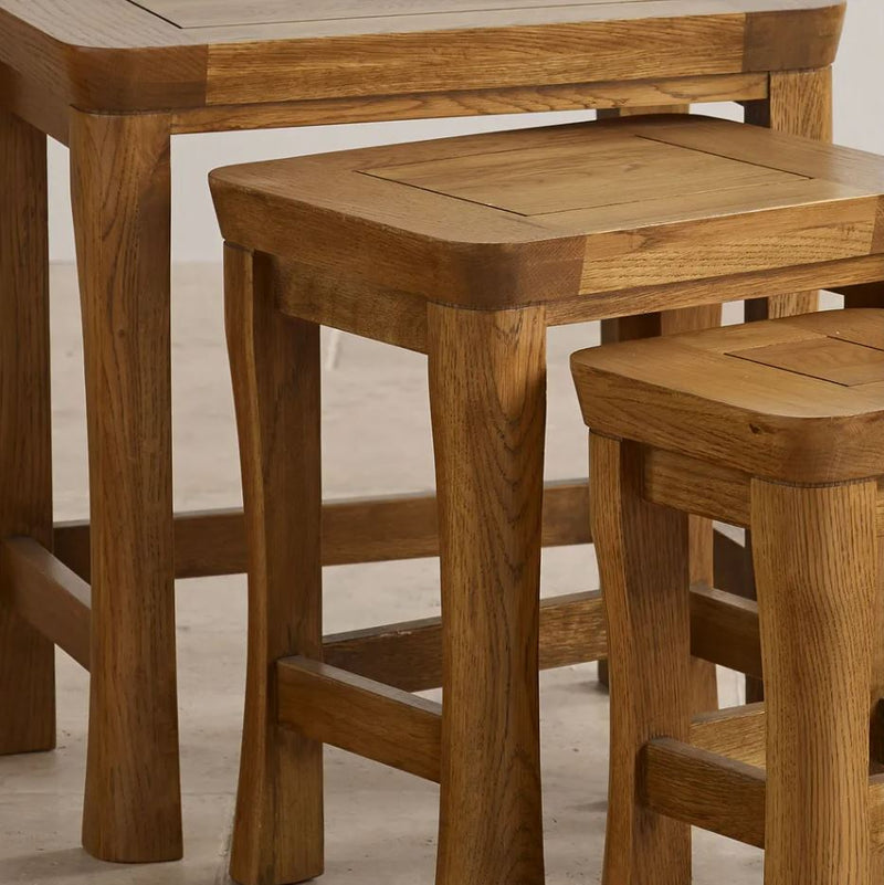 Renwick Rustic Oak Nest of Tables