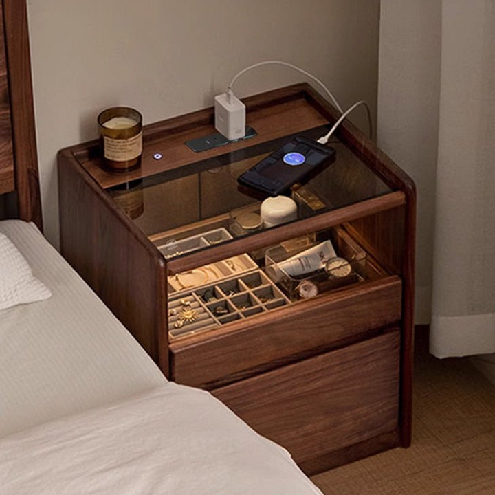 Achen Solid Oak Bedside Table – Oak Furniture Store