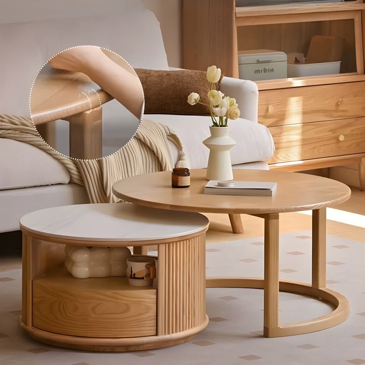 Anders Solid Ash Coffee Table Set Design 3 – Oak Furniture Store New ...