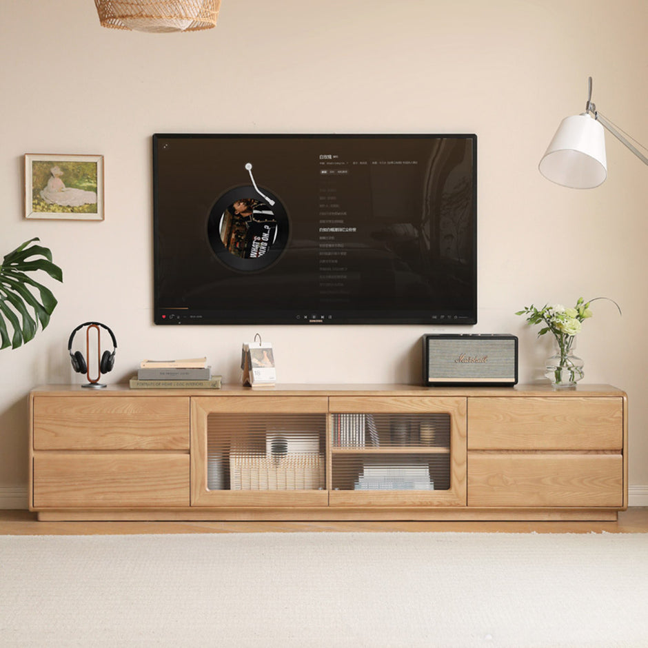 Ardea Natural Solid Ash Floor-Standing Entertainment Unit – Oak ...