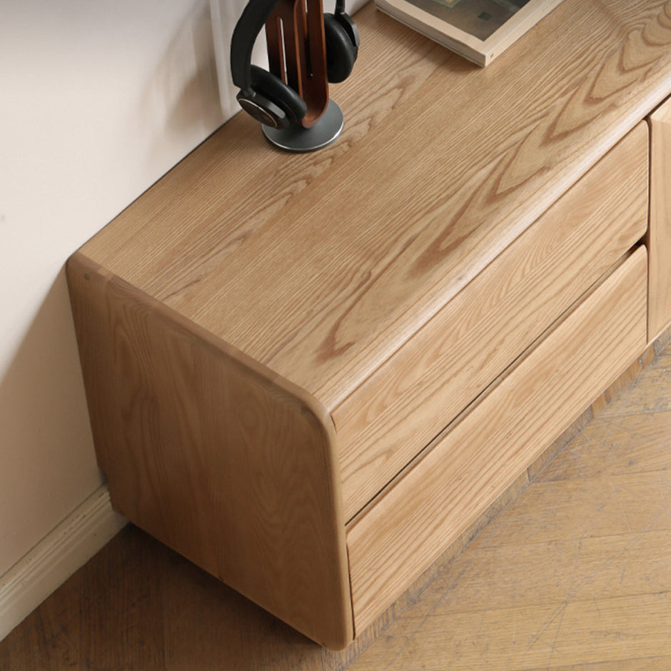 Ardea Natural Solid Ash Floor-Standing Entertainment Unit – Oak ...