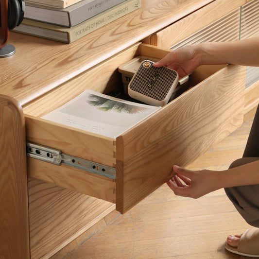 Ardea Natural Solid Ash Floor-Standing Entertainment Unit – Oak ...