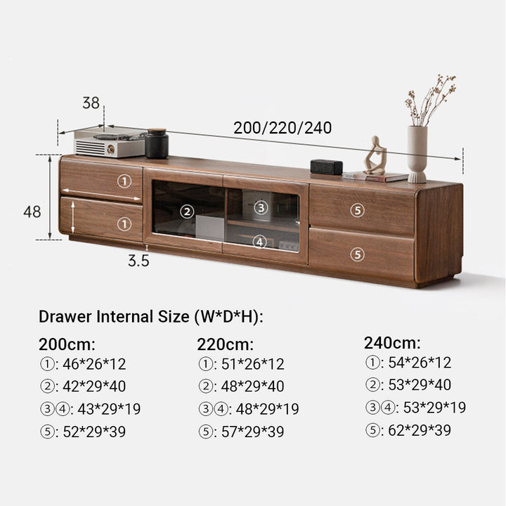 Ardea Natural Solid Walnut Floor-Standing Entertainment Unit – Oak ...