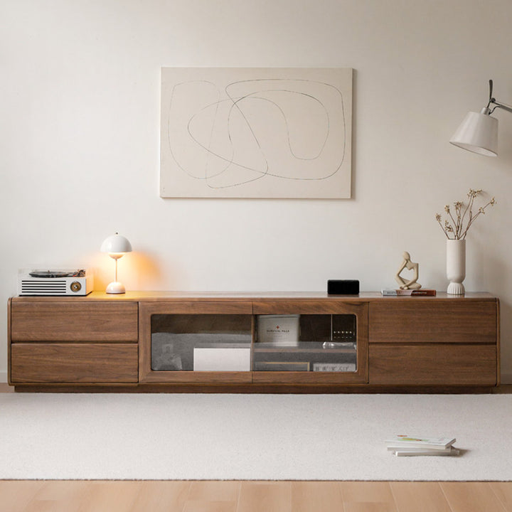 Ardea Natural Solid Walnut Floor-Standing Entertainment Unit – Oak ...