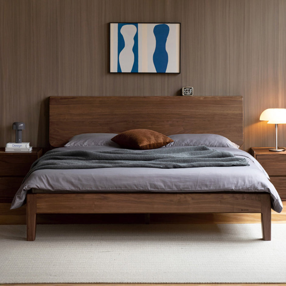 Bailey Natural Solid Walnut Bed Frame – Oak Furniture Store New Zealand