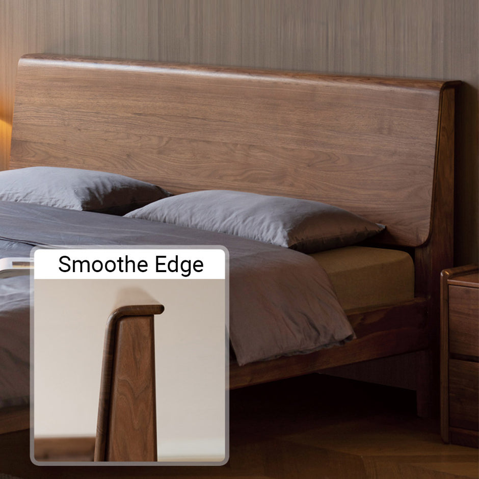 Bailey Natural Solid Walnut Bed Frame – Oak Furniture Store New Zealand