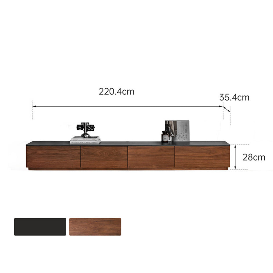 Bailey Natural Solid Walnut Floor Standing Entertainment Unit with Cer ...