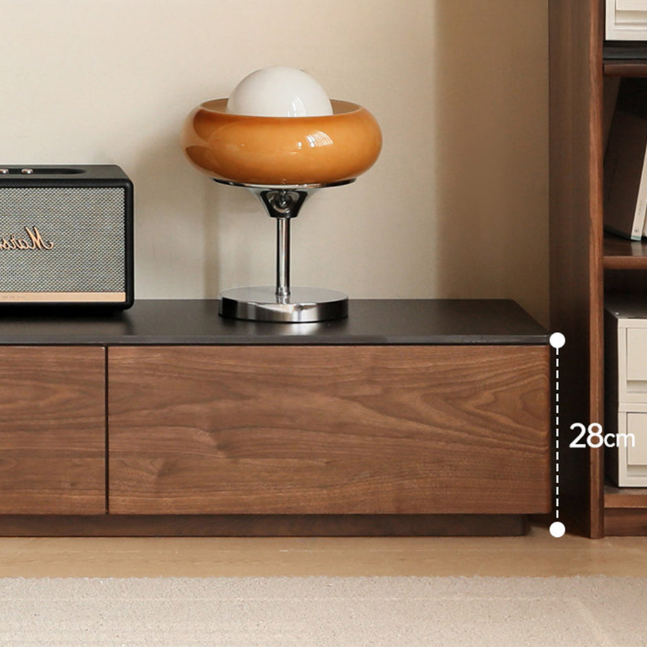 Bailey Natural Solid Walnut Floor Standing Entertainment Unit with Cer ...