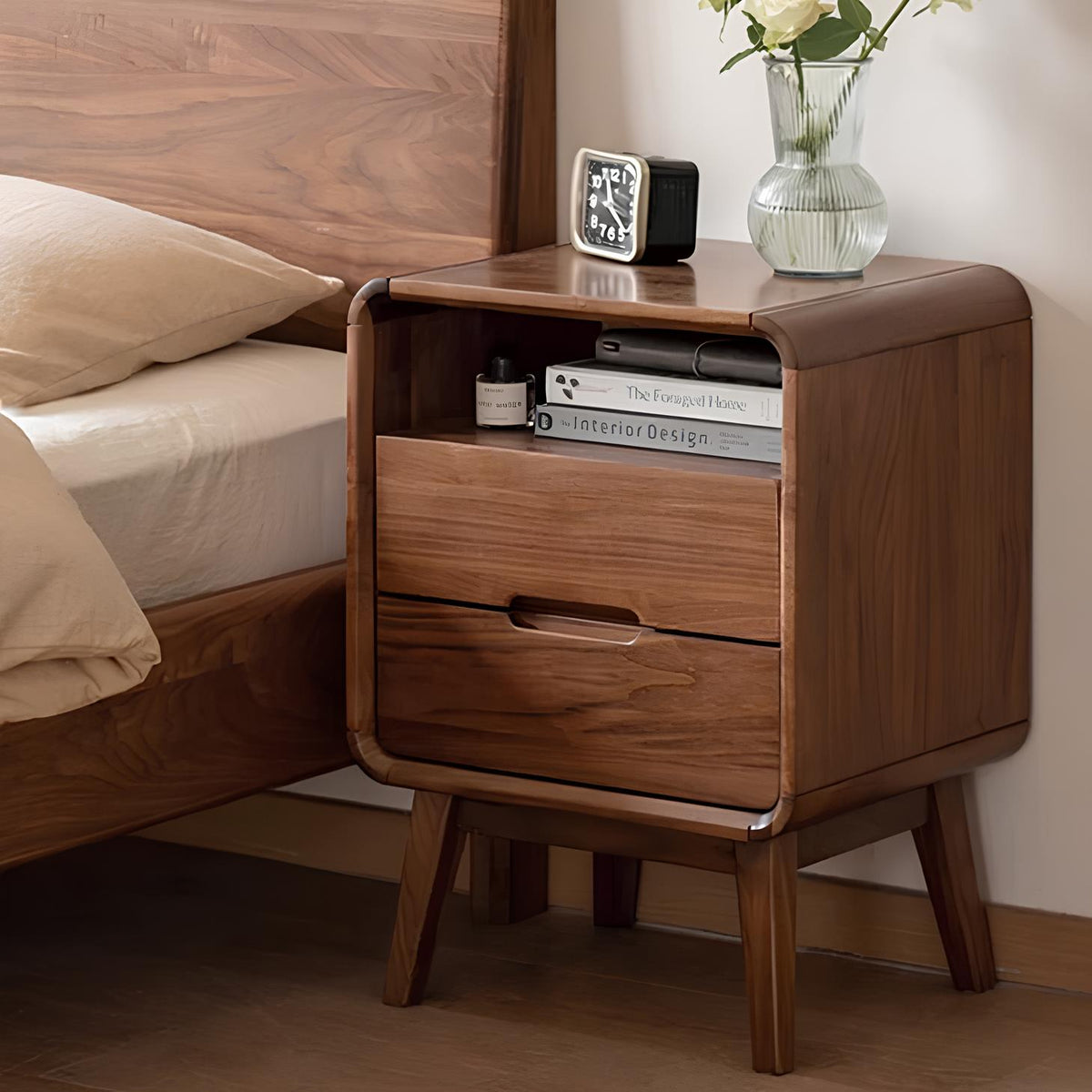 Baileys Solid Walnut Bedside Table – Oak Furniture Store
