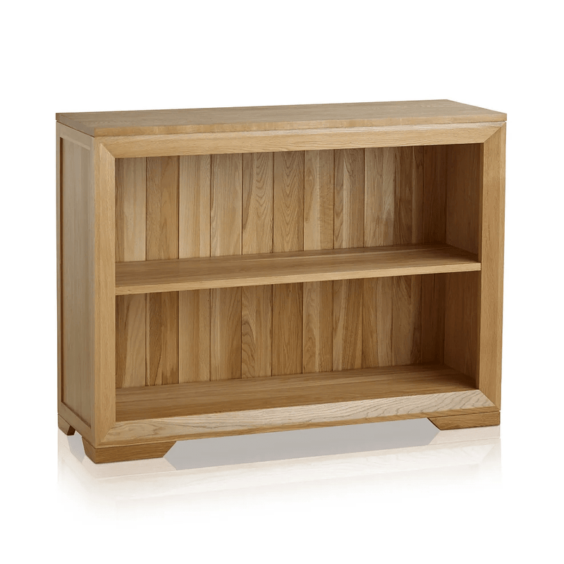 Chamfer Solid Oak Small Bookcase | Oak Furniture Store