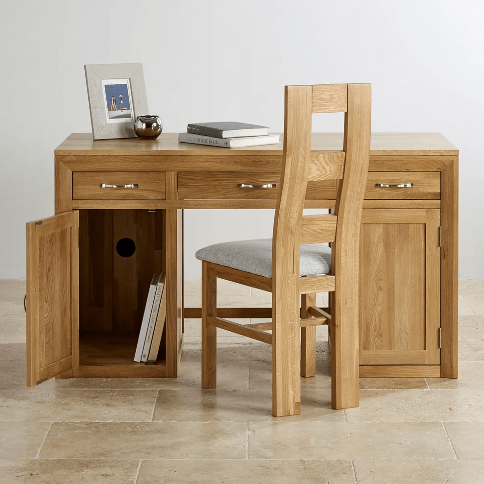 Seattle Solid Oak Writing Desk | Oak Furniture Store