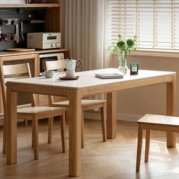 Cuba Natural Solid Ash Dining Table with Ceramic Top – Oak Furniture ...