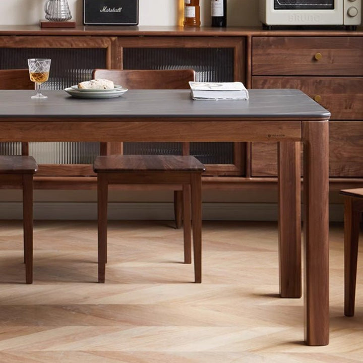 Cuba Natural Solid Walnut Dining Table With Ceramic Top – Oak Furniture ...