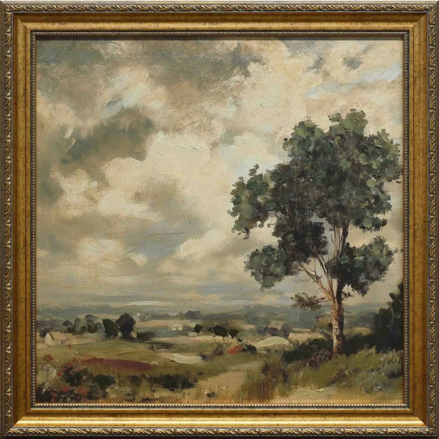 GOLDEN VALLEY CANVAS BROWN DETAILED FRAME 60X60CM KCM25587 – Oak ...