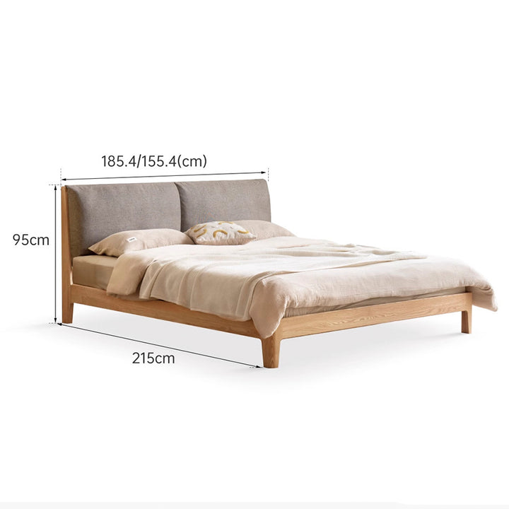 Humbie Solid Oak Cushion Back Bed Frame – Oak Furniture Store New Zealand