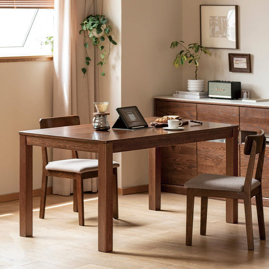 Humbie Natural Solid Oak in Walnut Colour Dining Table – Oak Furniture ...