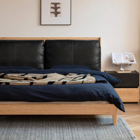 Menet Natural Solid Oak Cushion Back Bed Frame – Oak Furniture Store ...