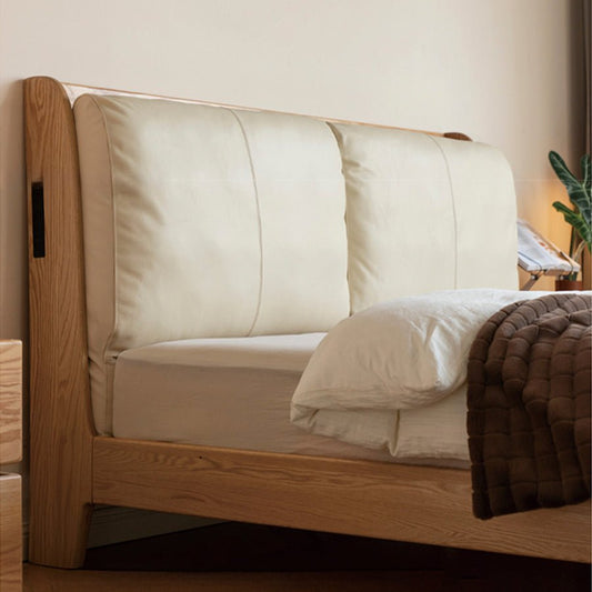 Menet Natural Solid Oak Cushion Back Bed Frame – Oak Furniture Store ...