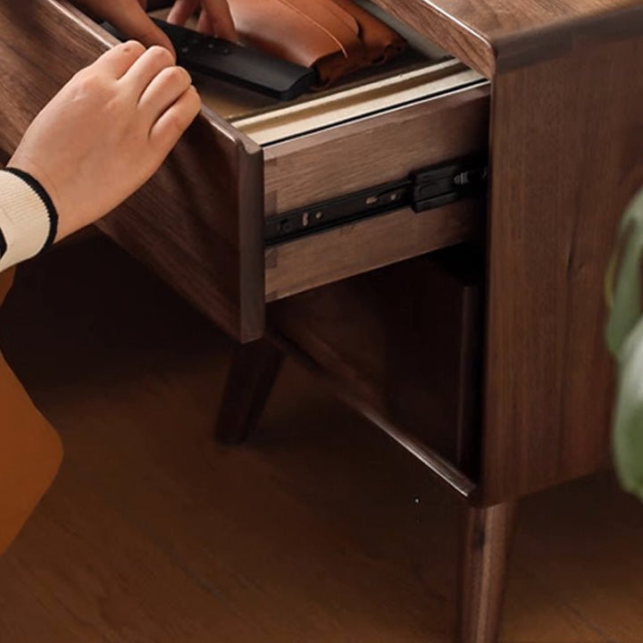 Mocha Solid Walnut Bedside Table – Oak Furniture Store New Zealand
