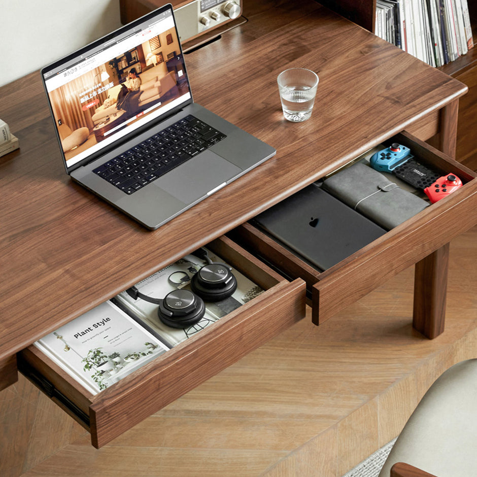 Rello Natural Solid Walnut Office Desk – Oak Furniture Store New Zealand