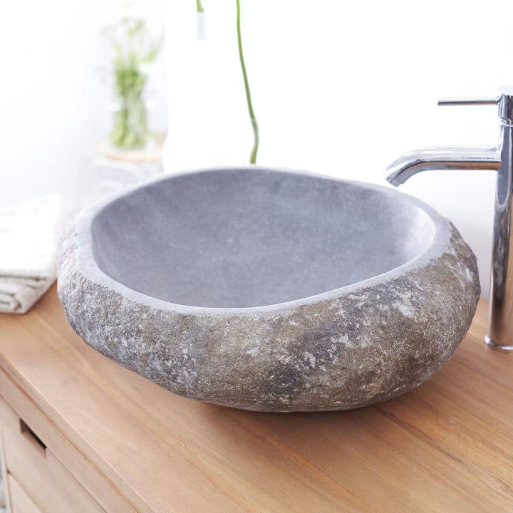 Riaza Large Natural Riverstone Basin – Oak Furniture Store New Zealand