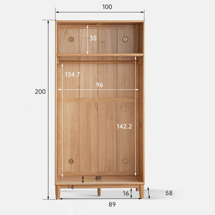 Ronda Solid Oak Sliding Door Small Wardrobe with Top Shelf – Oak ...