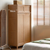 Ronda Solid Oak Sliding Door Small Wardrobe with Top Shelf – Oak ...