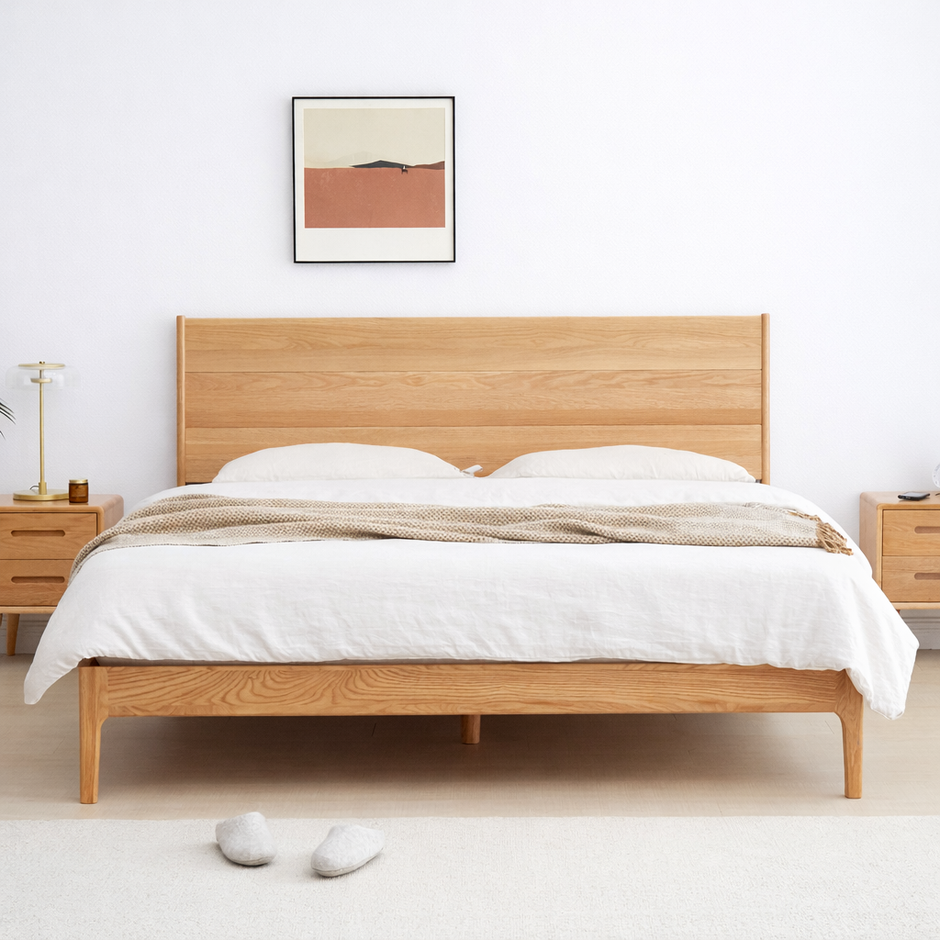 Seattle Solid Oak Bed Frame – Oak Furniture Store New Zealand