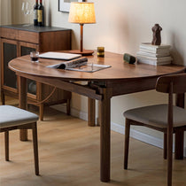 Seattle Natural Solid Walnut Round Extendable Dining Table – Oak ...