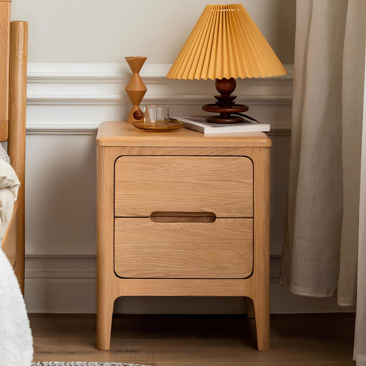 Seattle Solid Oak Bedside Table Design 2 – Oak Furniture Store New Zealand
