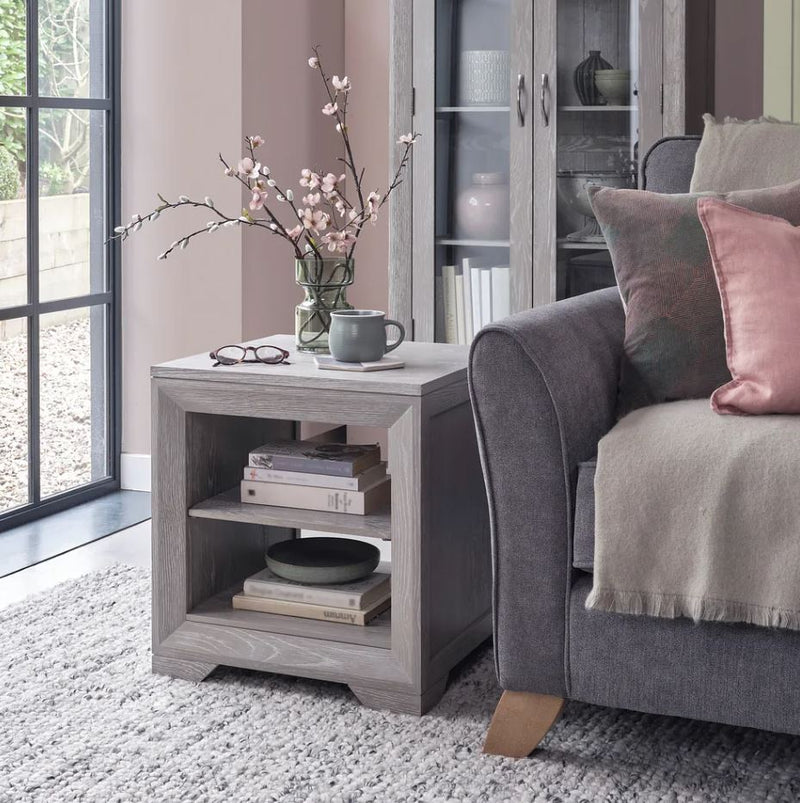 Chamfer Solid Oak Lamp Table | Oak Furniture Store & Sofas