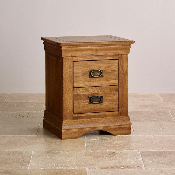 French Rustic Solid Oak Bedside Table – Oak Furniture Store New Zealand