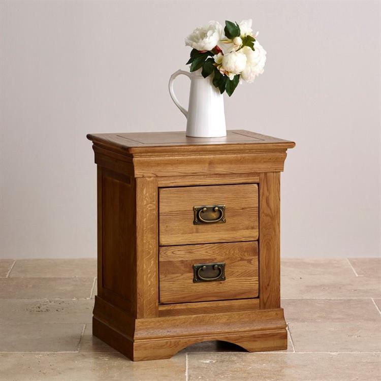 Berlin Solid Oak Bedside Table - Oak Furniture Store