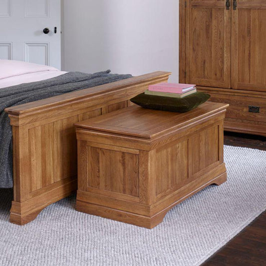 French Rustic Solid Oak Blanket Box – Oak Furniture Store New Zealand