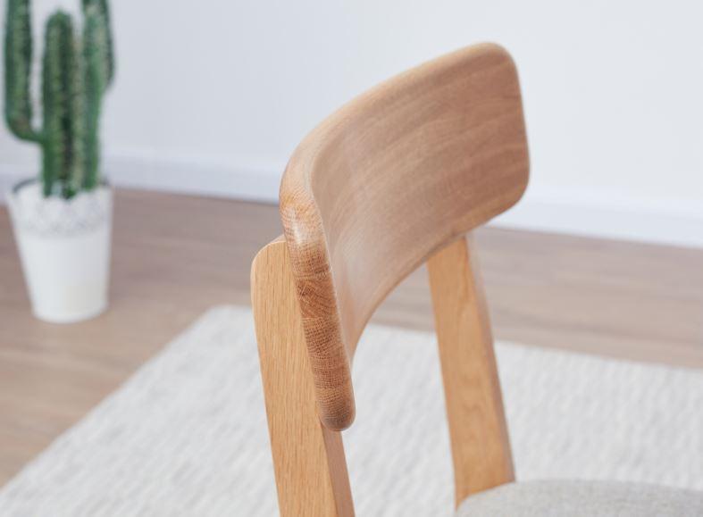 Humbie Solid Oak Dining Chair With Fabric Pad | Oak Furniture Store