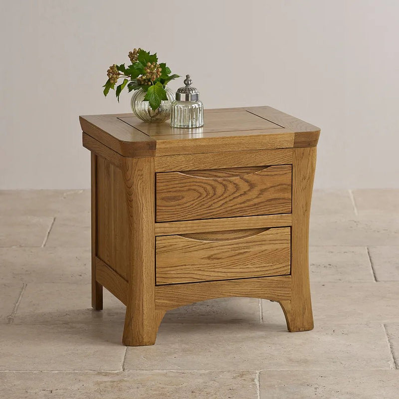 Renwick Rustic Solid Oak Bedside Table | Oak Furniture Store